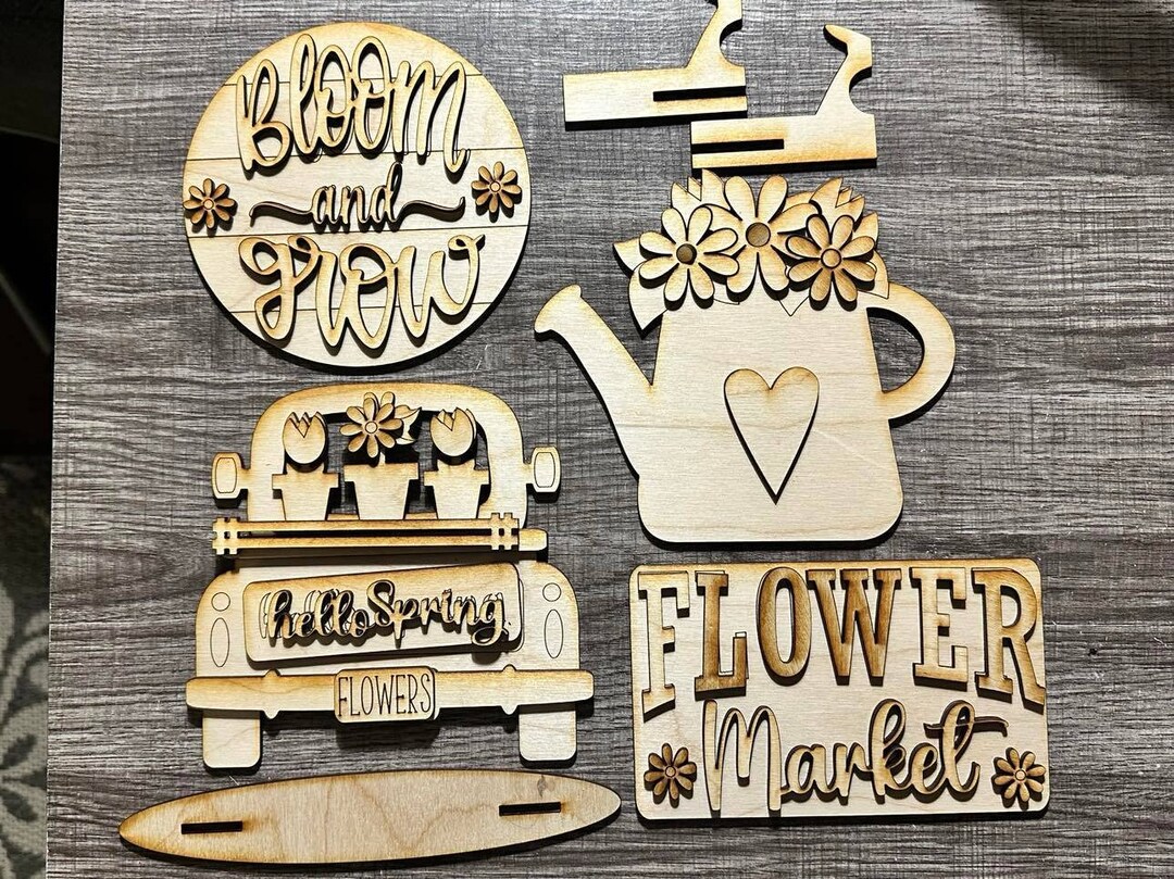 Spring Tier Tray Woodcuts - Etsy