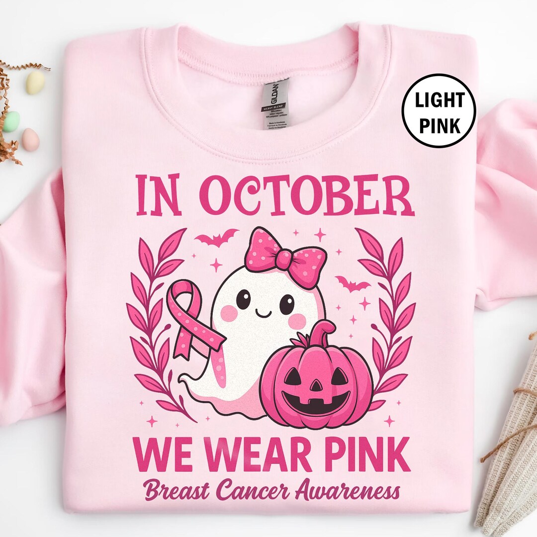 Retro Halloween Breast Cancer Awareness Shirt: Pink Ghost Tee - Etsy