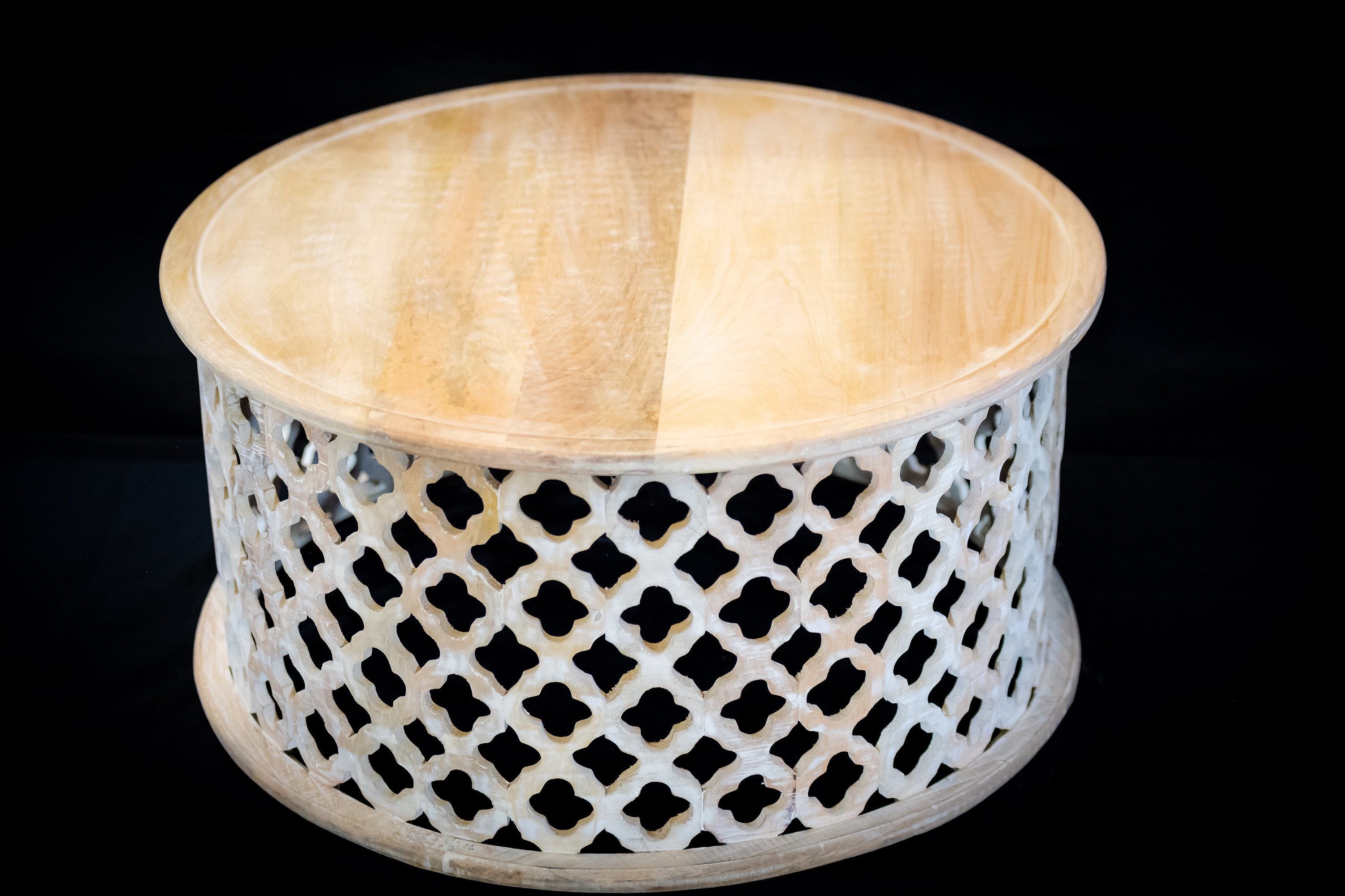 Round Coffee Table, Mango Wood Coffee Table, Handmade Coffee Table ...