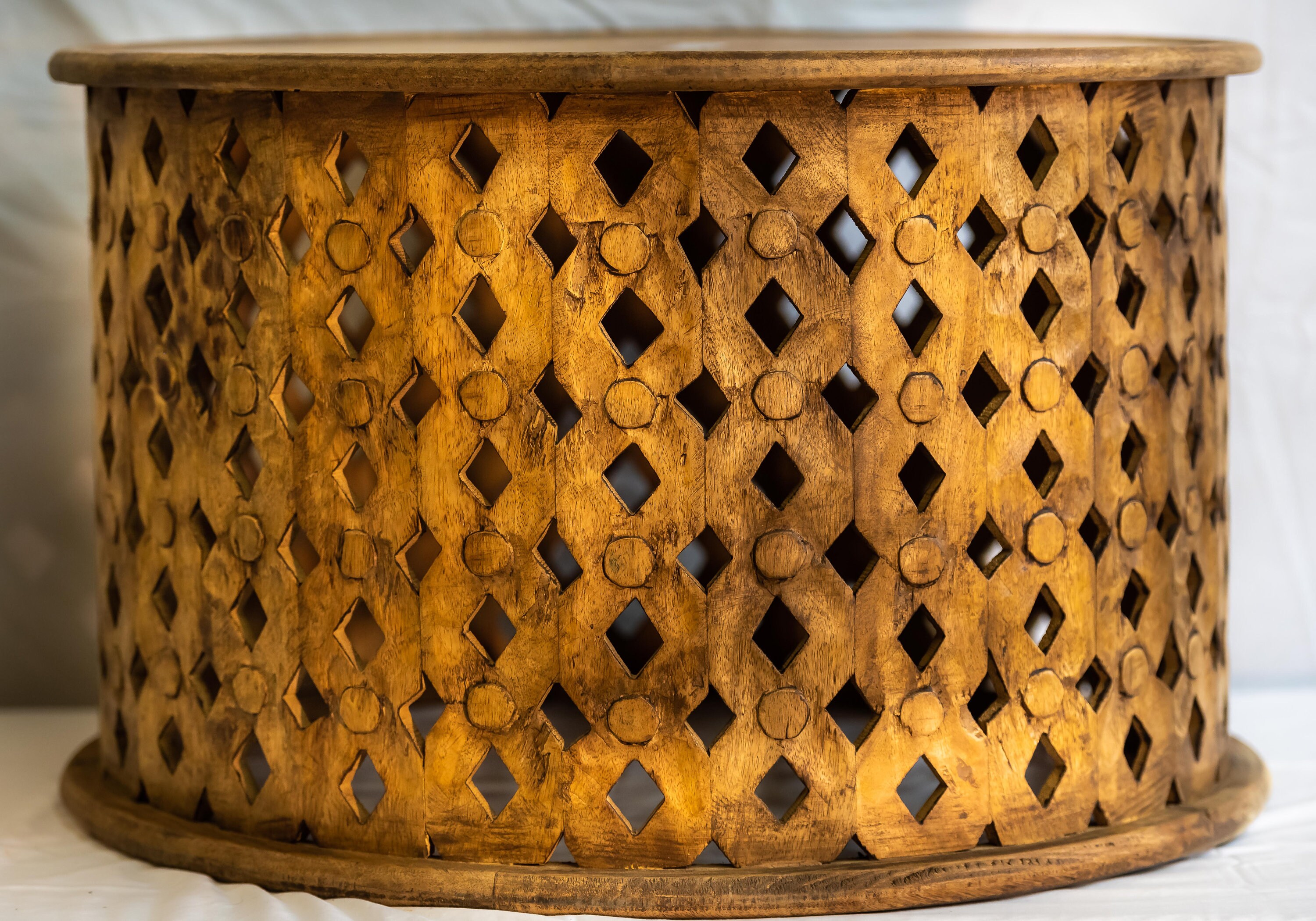 Brown Coffee Table, Round Coffee Table, Handmade Coffee Table, Mango ...
