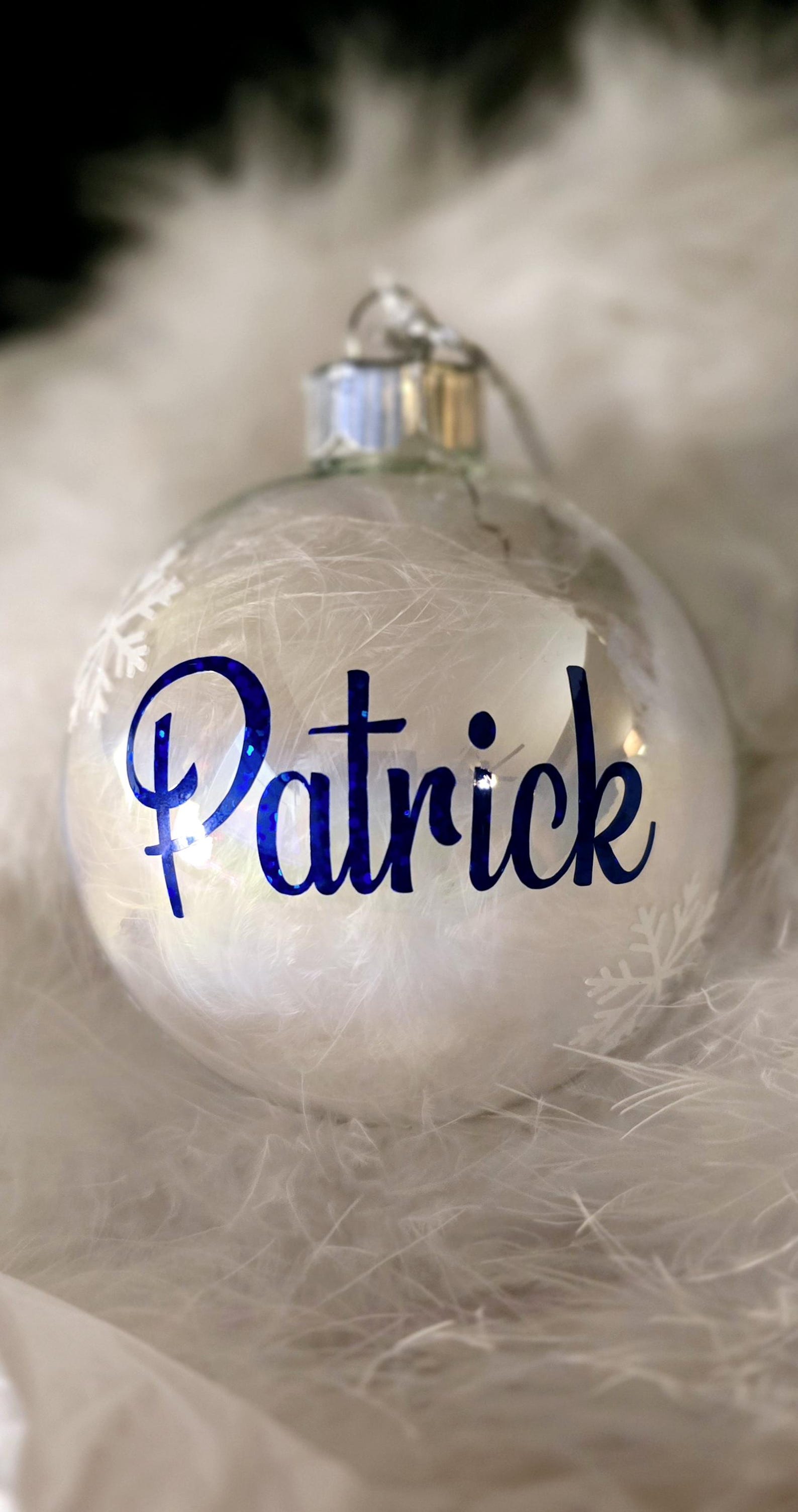 Personalized Christmas Ornament: Iridescent Glass Bulb With Name - Etsy