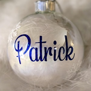 Personalized Name Decal Labels, Ornament Stickers, Vinyl Names Monogram ...