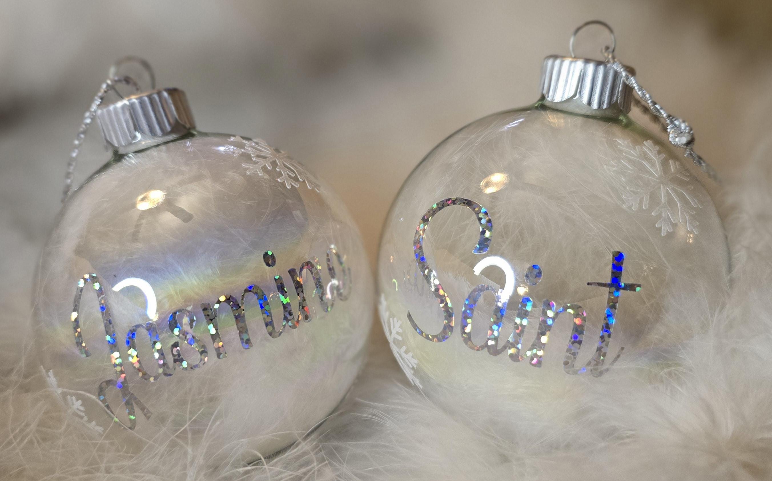 Personalized Christmas Ornament: Iridescent Glass Bulb With Name - Etsy