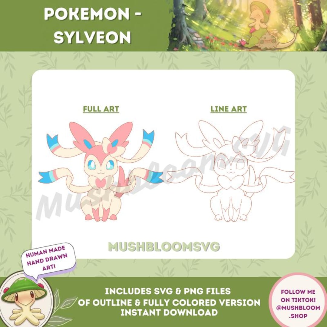 SYLVEON SVG File for Pokemon Lovers - Perfect for Crafting Projects ...