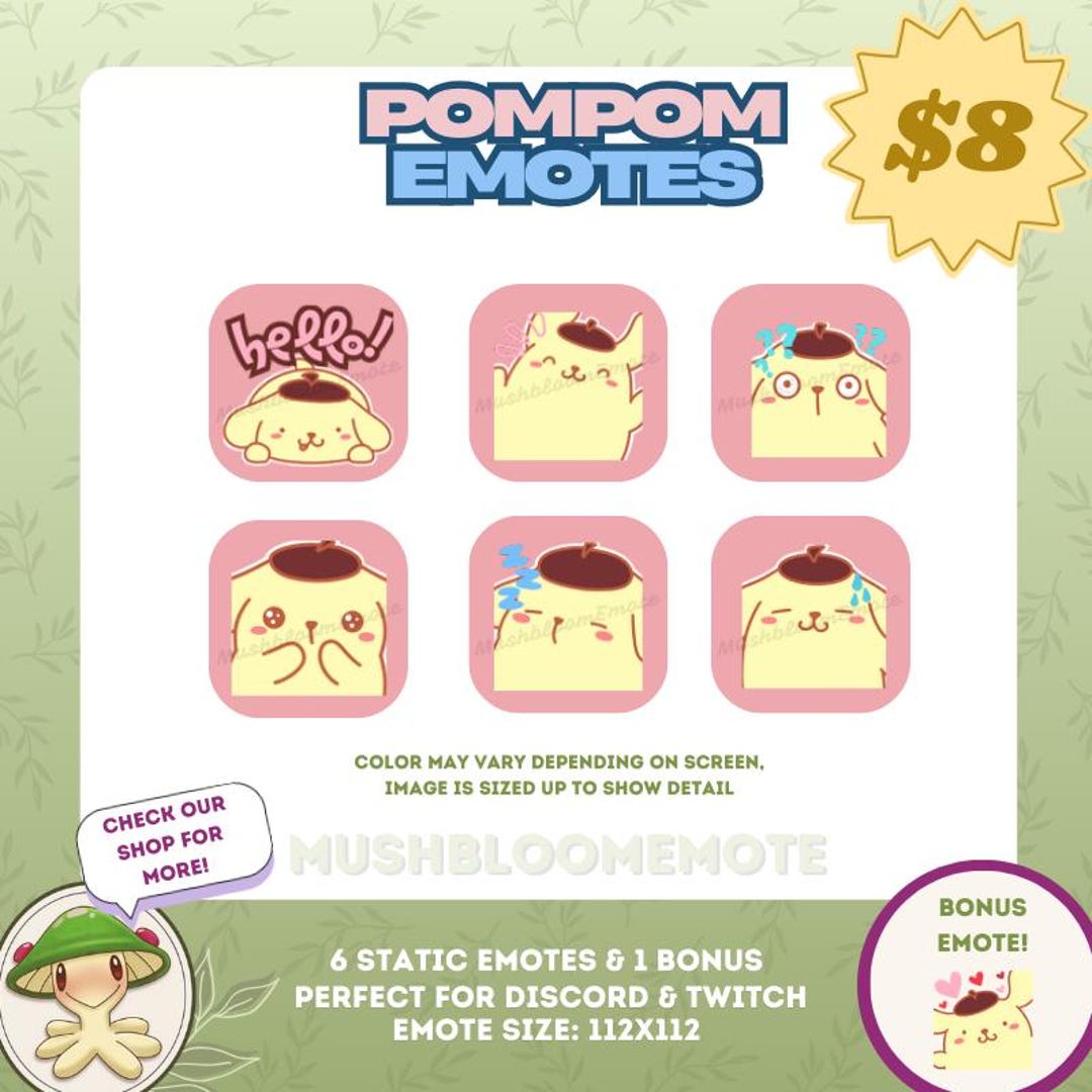 Pompom Pup Emote Bundle (6) | Cute Chibi Dog Emotes | Twitch Discord ...