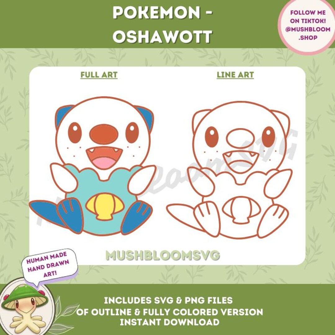 OSHAWOTT - Pokemon Instant Digital Download, Pokemon SVG, Pokemon PNG ...