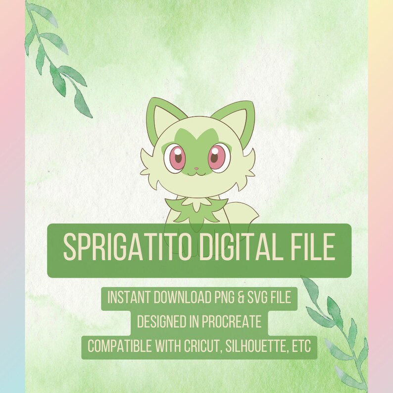 SPRIGATITO Pokemon Instant Digital Download Pokemon SVG - Etsy