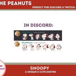SNOOPY Emote Bundle for Twitch Discord Youtube, Peanuts Charlie Brown ...