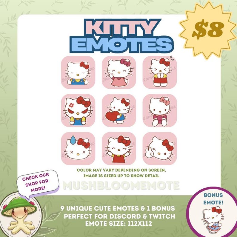 Cute Kitty Emote Bundle (9) | Kawaii Chibi Emotes | Twitch Discord ...