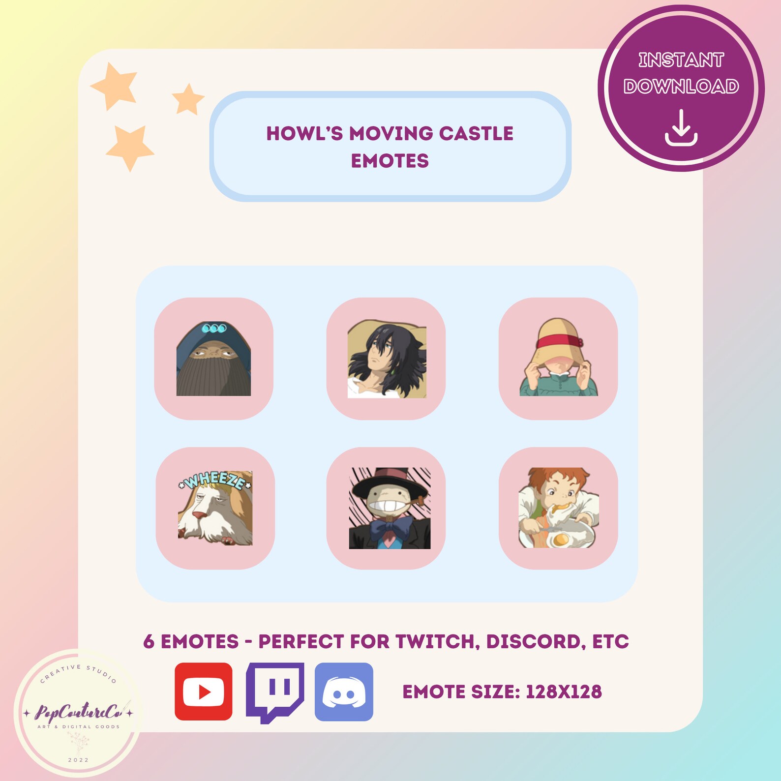 HOWL'S MOVING CASTLE Emote Enchantment Bundle Studio Ghibli Emotes ...