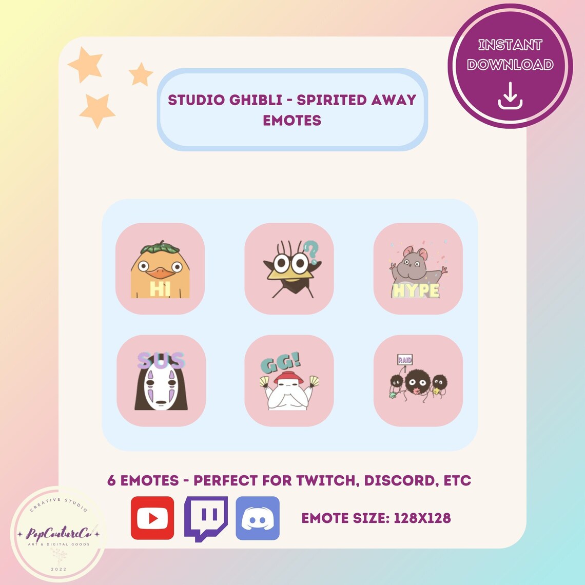 SPIRITED AWAY Emote Enchantment Bundle Studio Ghibli Emotes Spirited ...