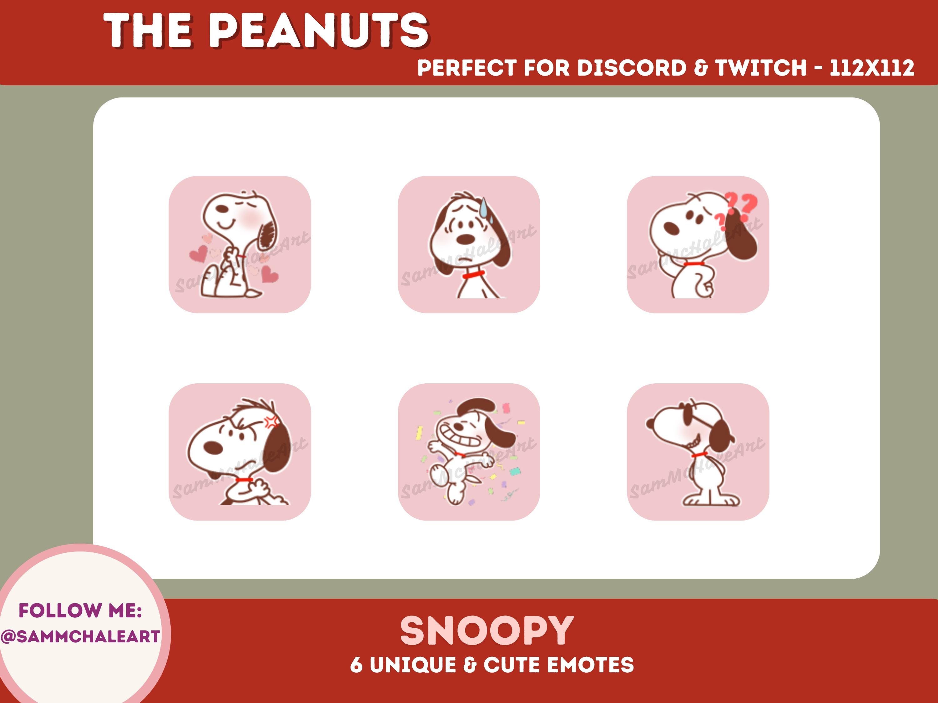 SNOOPY Emote Bundle for Twitch Discord Youtube, Peanuts Charlie Brown ...