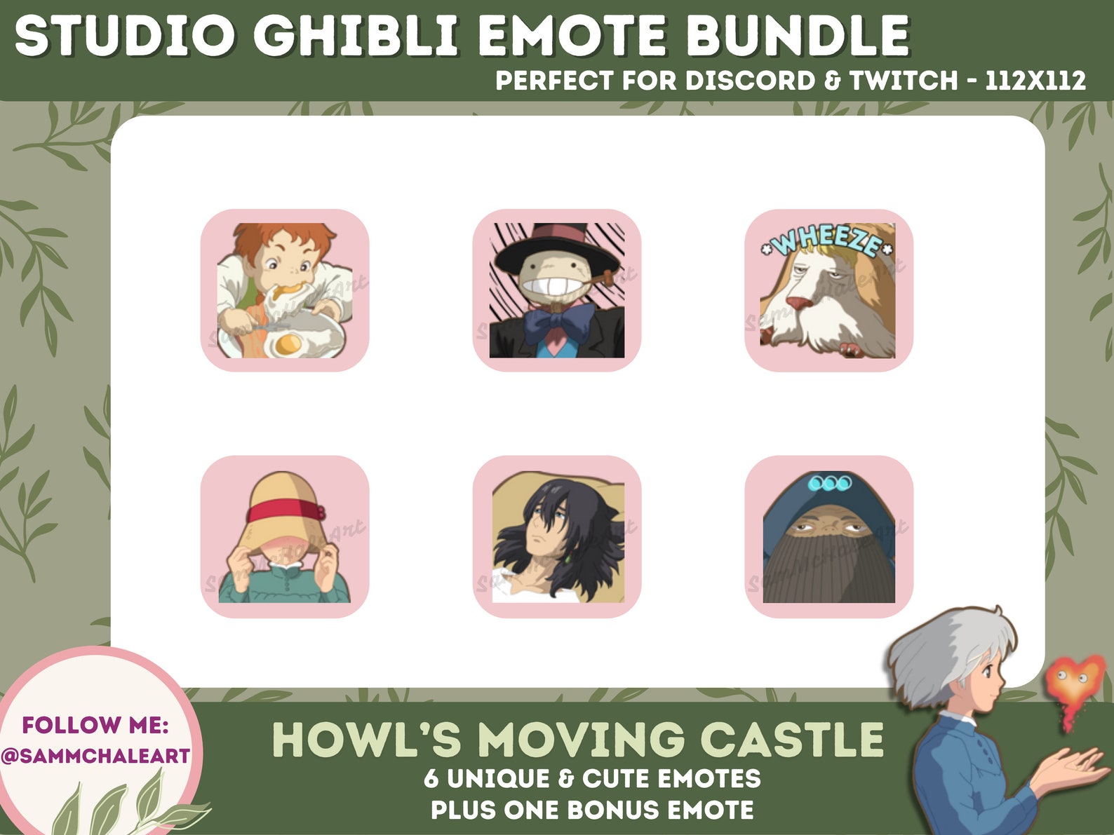 HOWL'S MOVING CASTLE Emote Enchantment Bundle Studio Ghibli Emotes ...