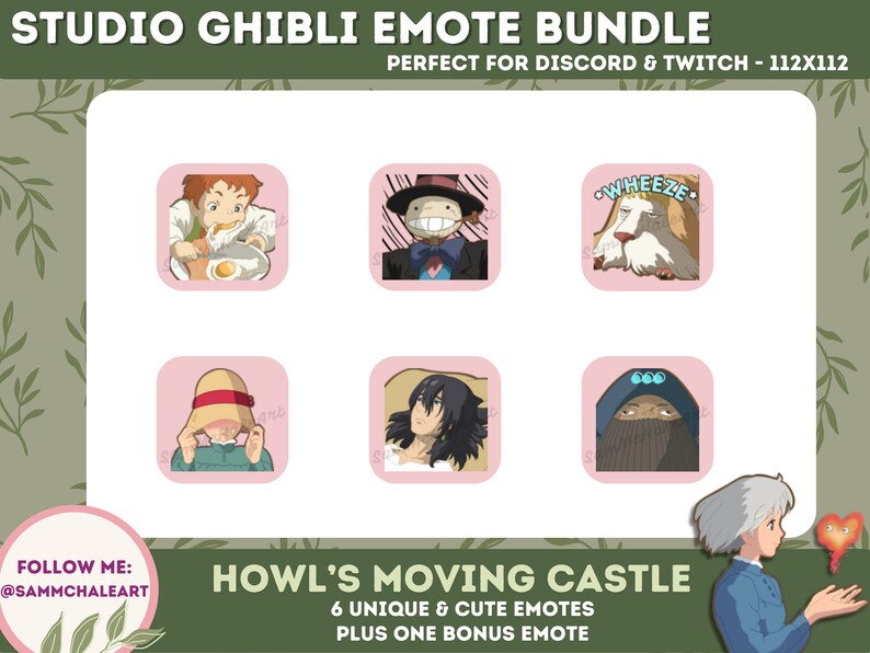 HOWL'S MOVING CASTLE Emote Enchantment Bundle Studio Ghibli Emotes ...