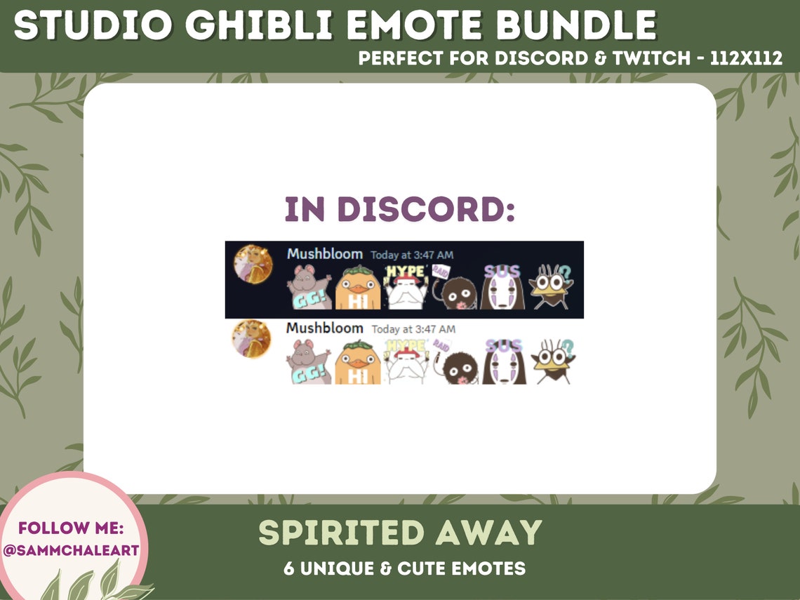 SPIRITED AWAY Emote Enchantment Bundle Studio Ghibli Emotes Spirited ...