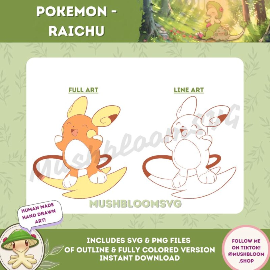 Alolan RAICHU - Pokemon Instant Digital Download, Pokemon SVG, Pokemon ...