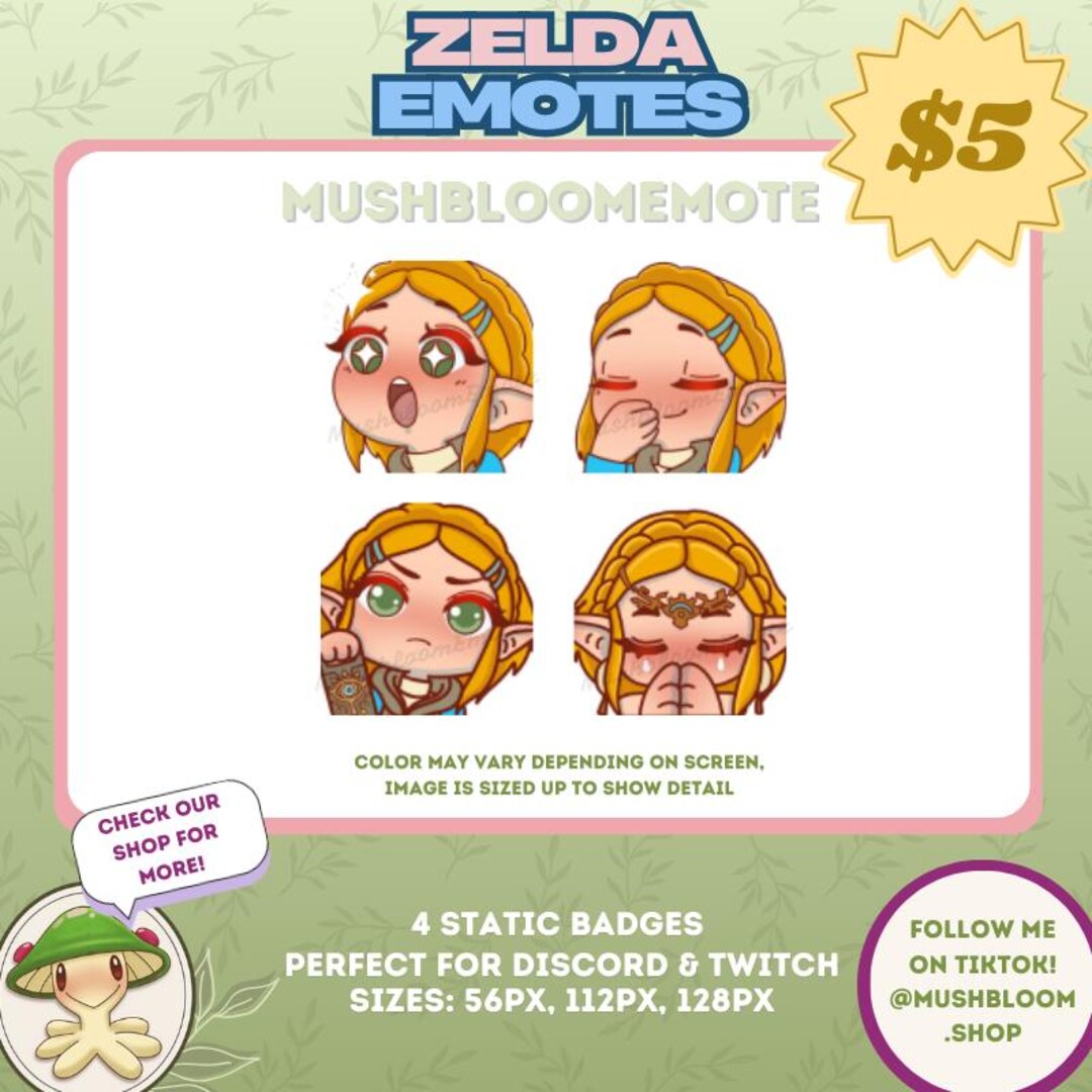 Zelda: Tears of the Kingdom Emote Bundle SVG | 4 Cute Adventure Video ...