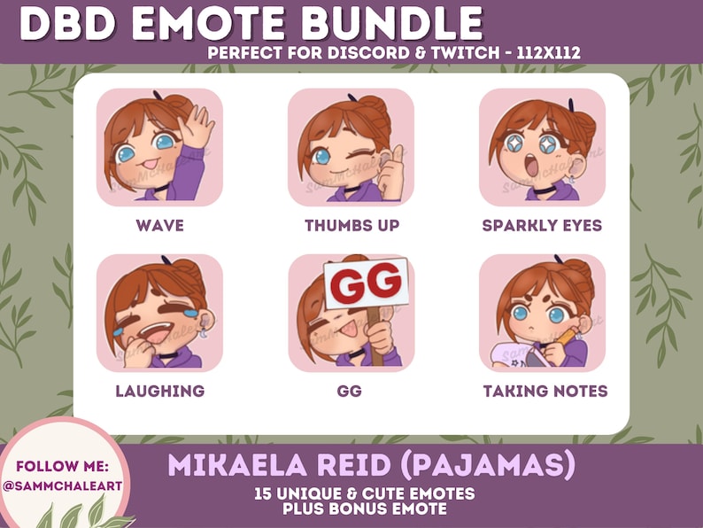 MIKAELA REID DBD Emote Bundle 15 Unique Emotes Dead by Daylight ...