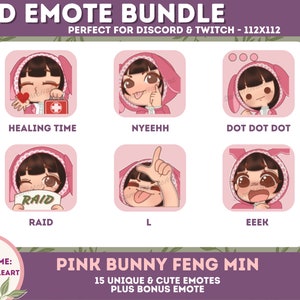 DBD FENG MIN Emote Bundle, Twitch Emotes, Cute Bunny Feng Min Emotes ...