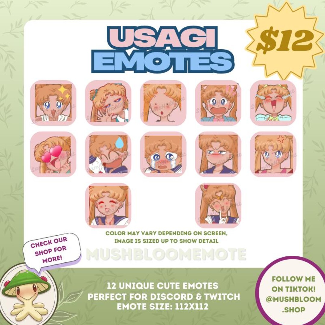 Moon Magical Girl Emote Bundle (12) | Kawaii Chibi Emotes | Cosmic ...