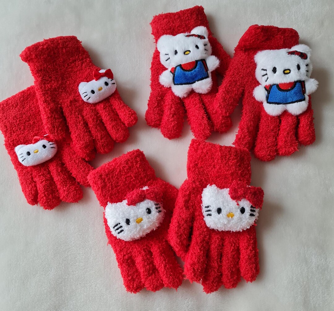 Sanrio Hello Kitty Gloves, Plush Gloves, Sanrio Kids Gloves, Little ...