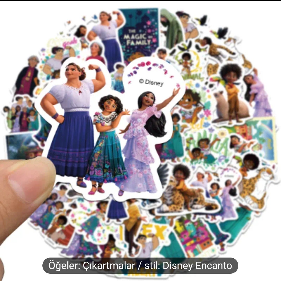 50 Pieces Disney Encanto Sticker, Vinyl, Self-adhesive & Reusable, High ...