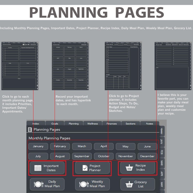 Digital Planner for Goodnotes Undated Ipad Planner Notability - Etsy