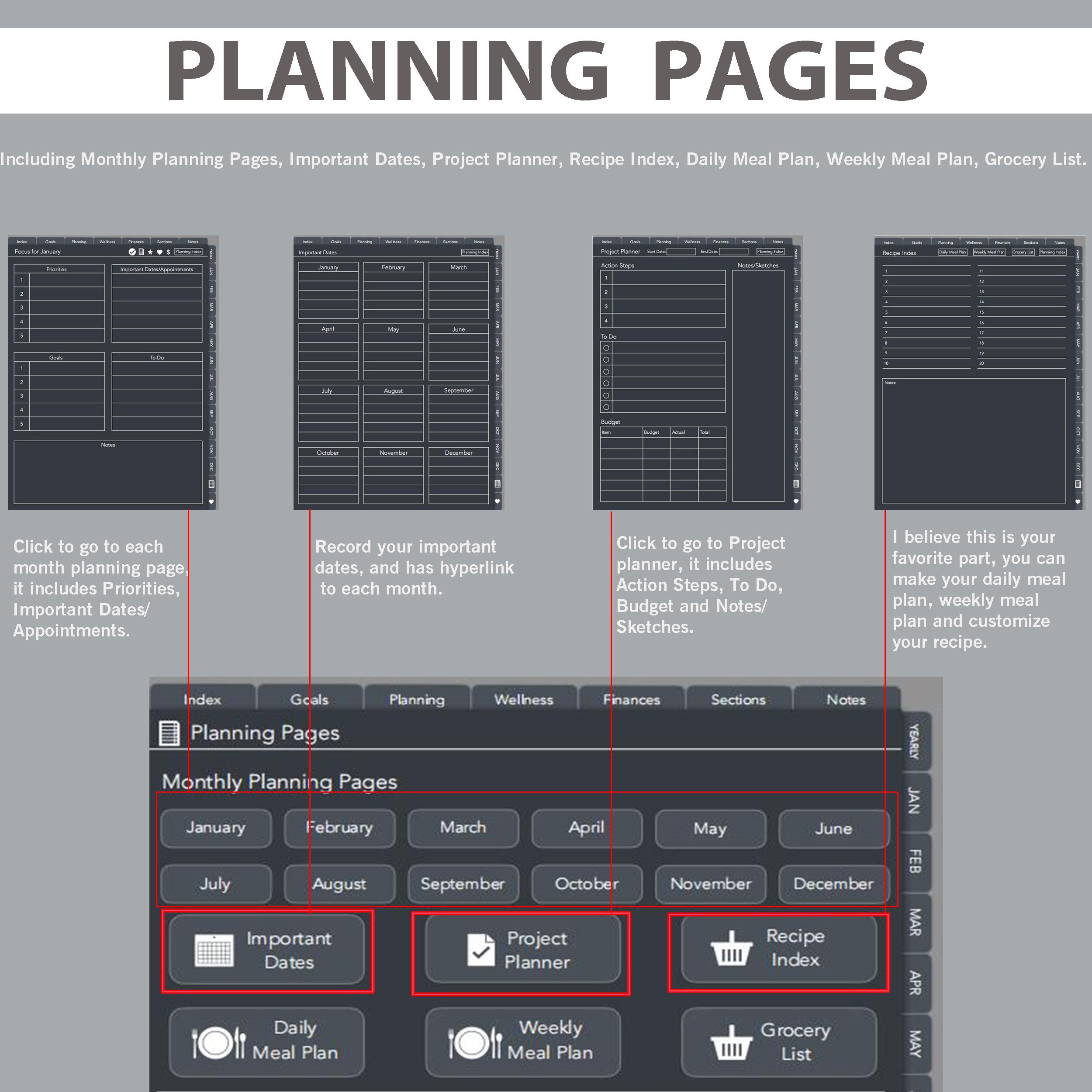 Digital Planner for Goodnotes Undated iPad Planner Notability - Etsy