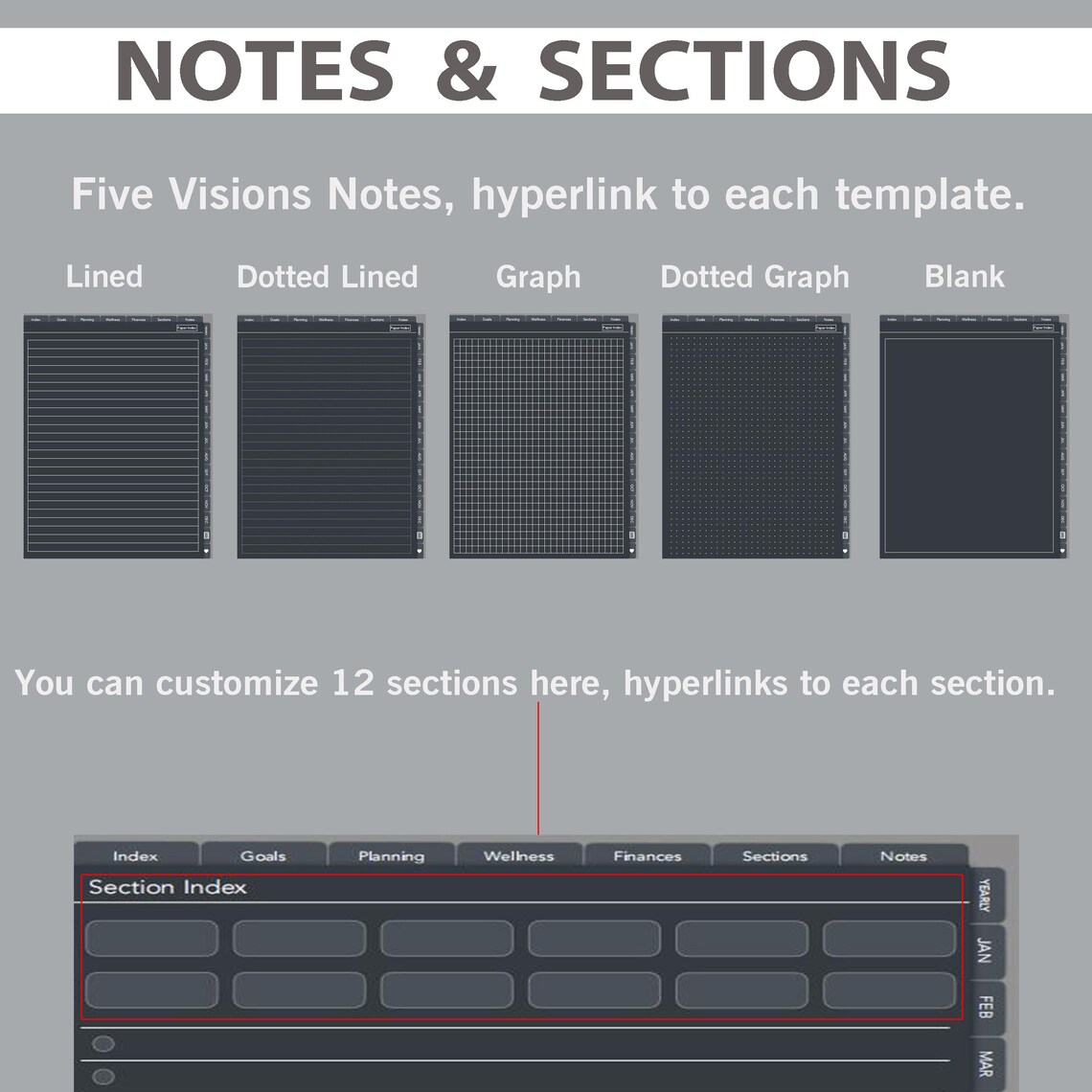 Digital Planner for Goodnotes Undated iPad Planner Notability - Etsy