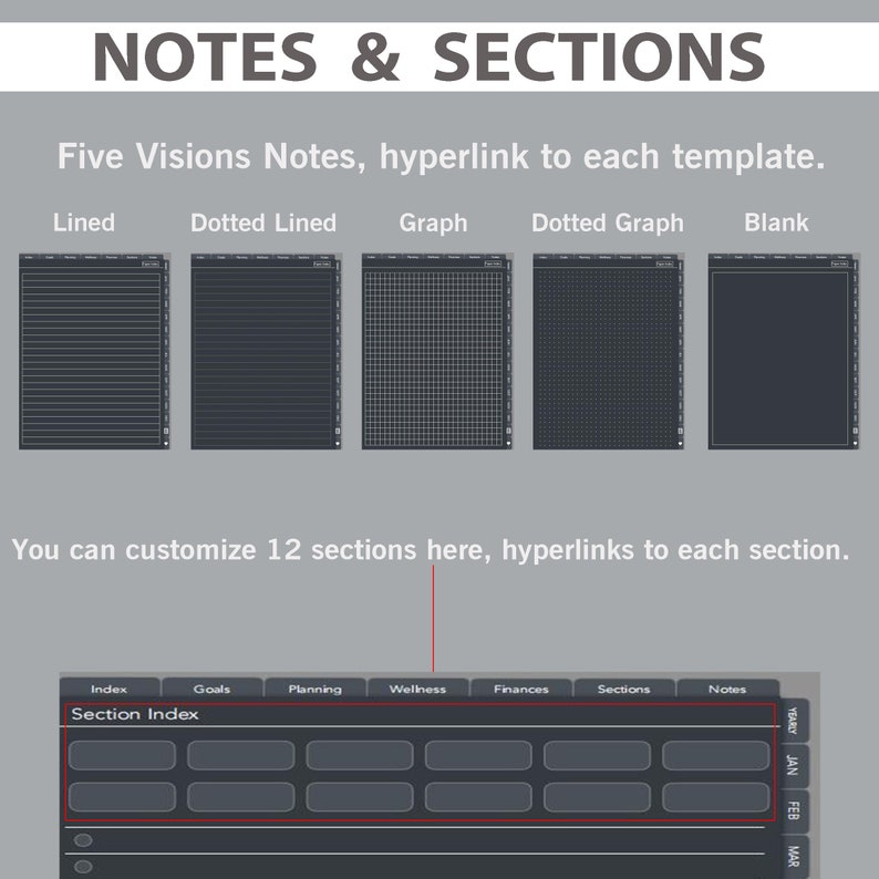 Digital Planner for Goodnotes Undated Ipad Planner Notability - Etsy