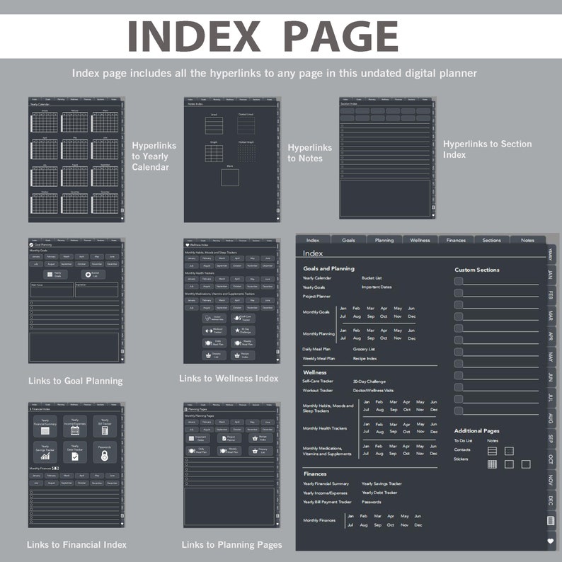 Digital Planner for Goodnotes Undated iPad Planner Notability Digital ...