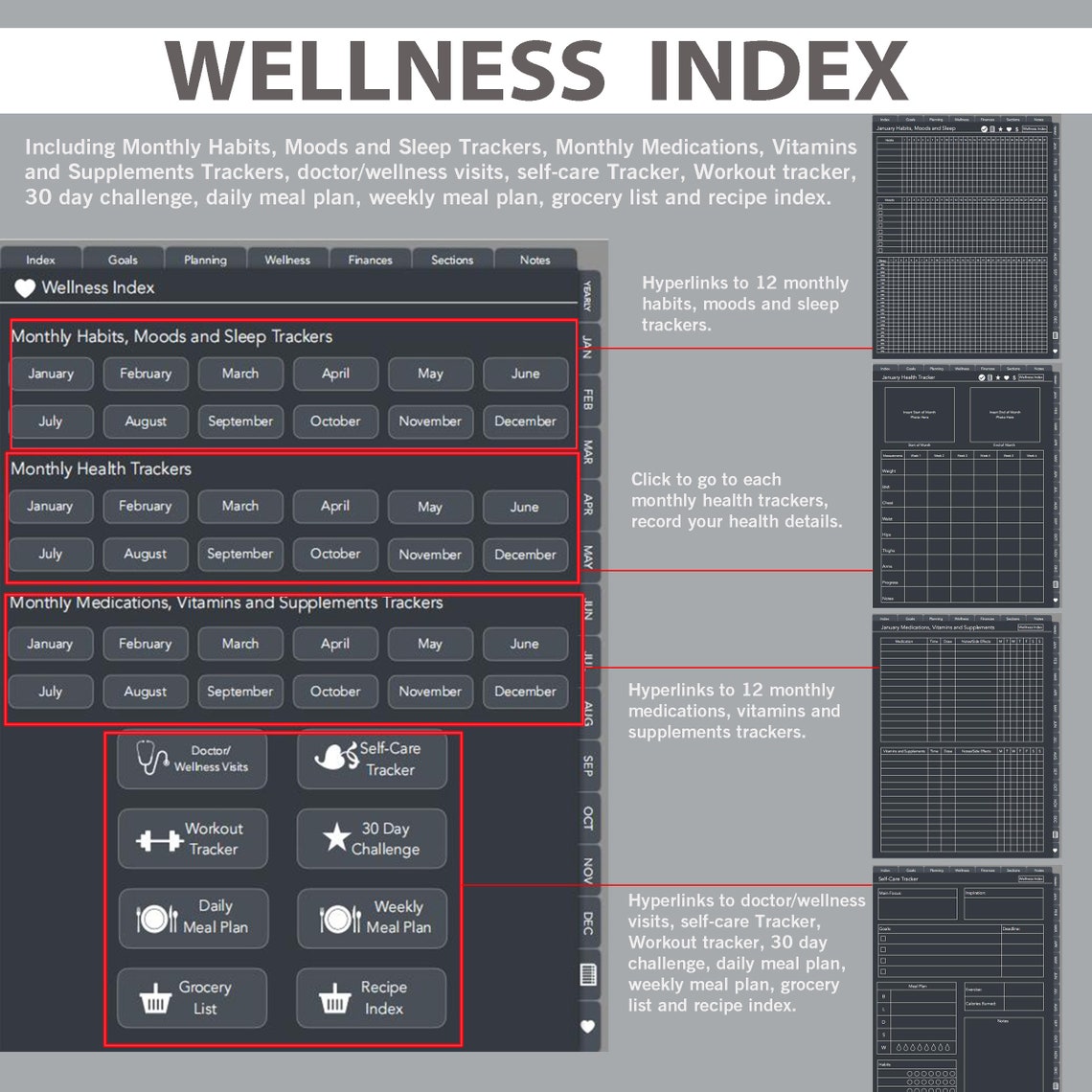 Digital Planner for Goodnotes Undated Ipad Planner Notability - Etsy