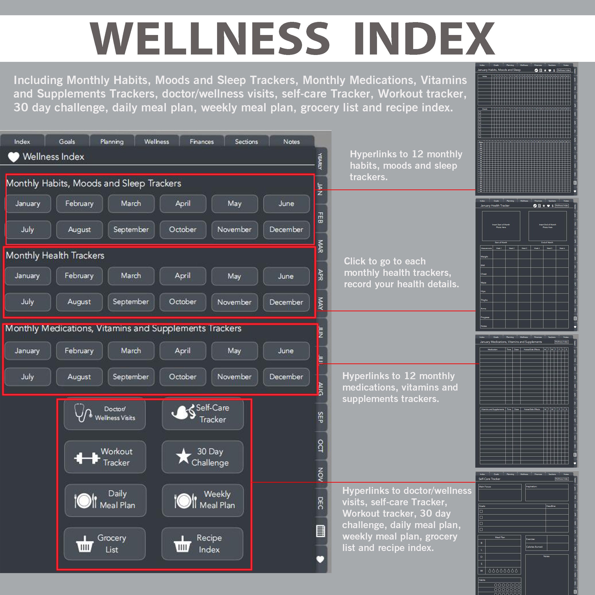 Digital Planner for Goodnotes Undated iPad Planner Notability - Etsy