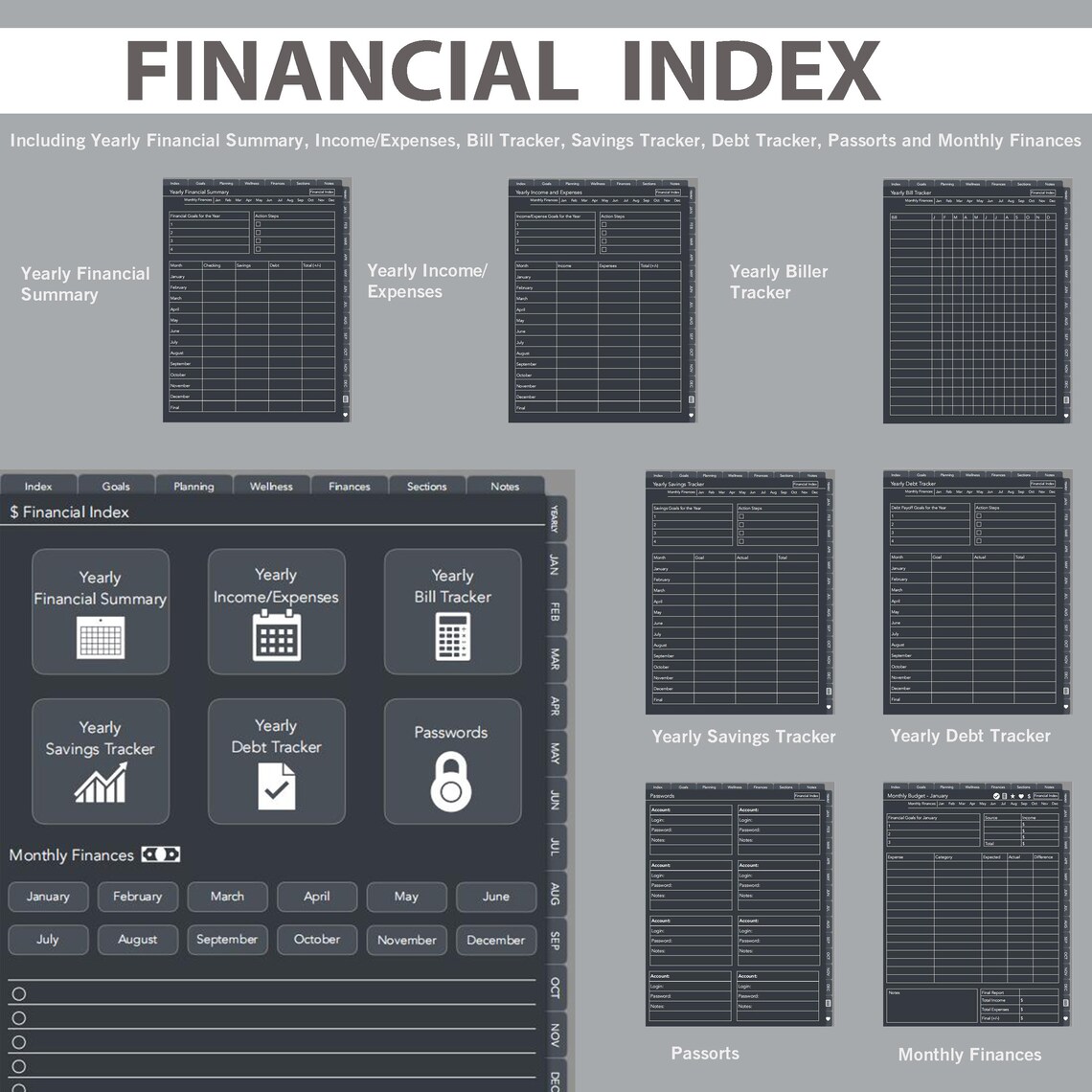 Digital Planner for Goodnotes Undated iPad Planner Notability - Etsy