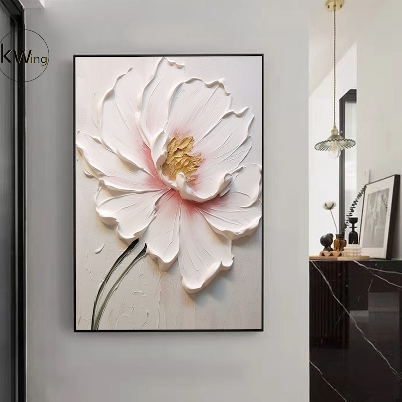 Pink Flower Painting - Etsy