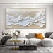Large 3D White Minimalist Textured Wall Art Beach Painting,3d White Wave Art,white 3D Textured ...
