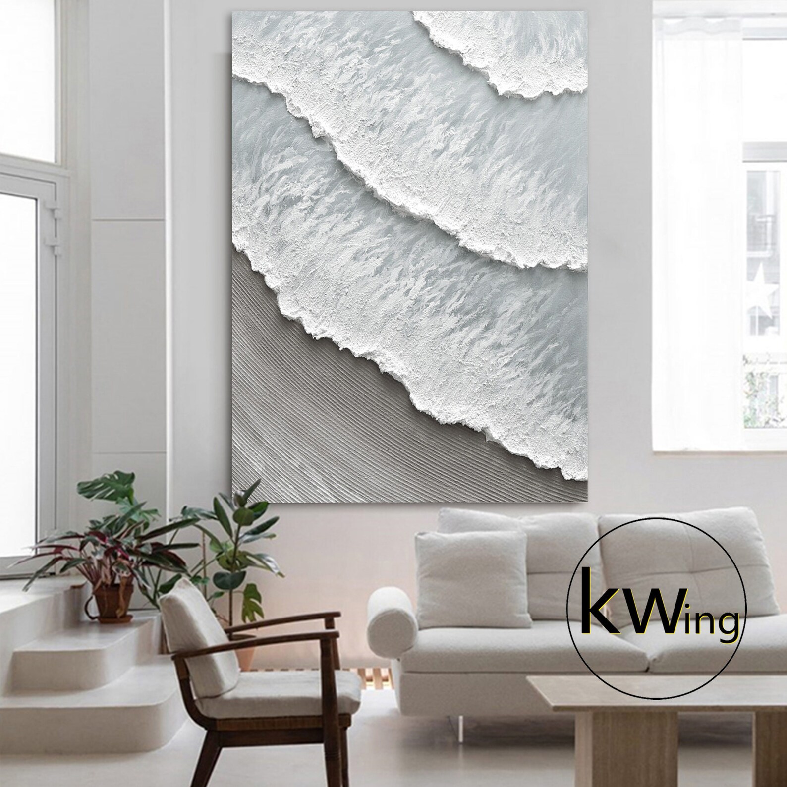 Large White Ocean Wave Abstract Paintingwhite 3D Texture - Etsy