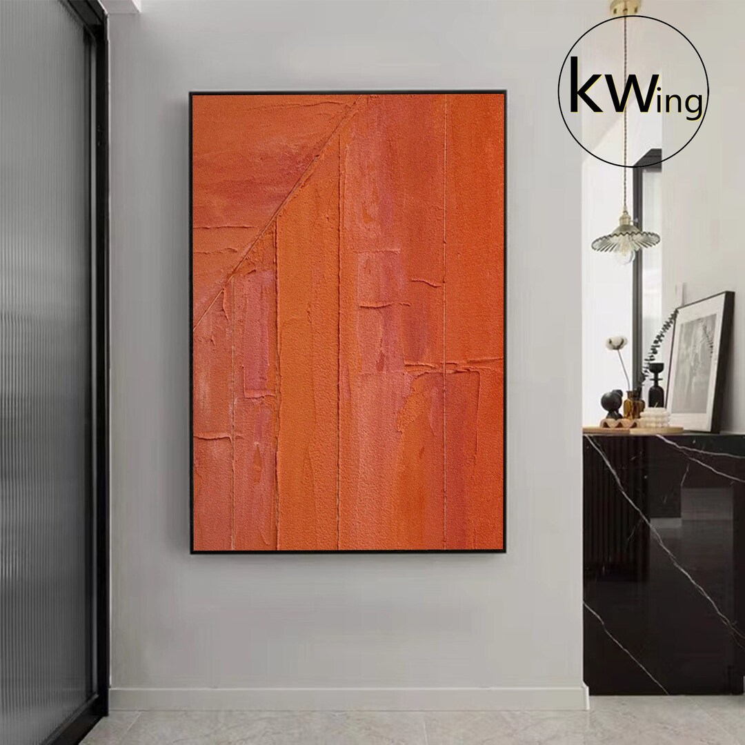 Red Minimalist Painting,red Abstract Painting,red Impasto Acrylic ...