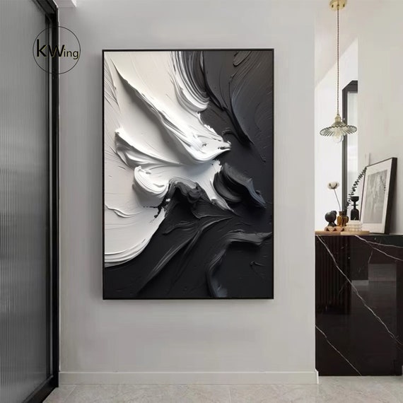 Pintura Sencilla En Blanco Y Negro Mancha Negra Y Blanca Ilustración