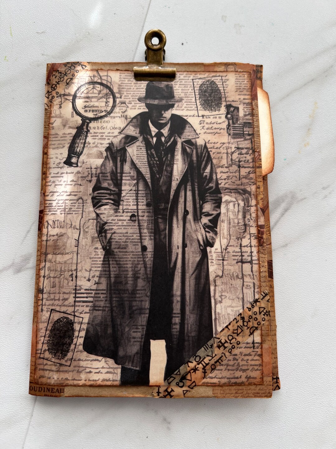 Vintage Detective Small Brown Paper Bag Journal Portfolio - Etsy