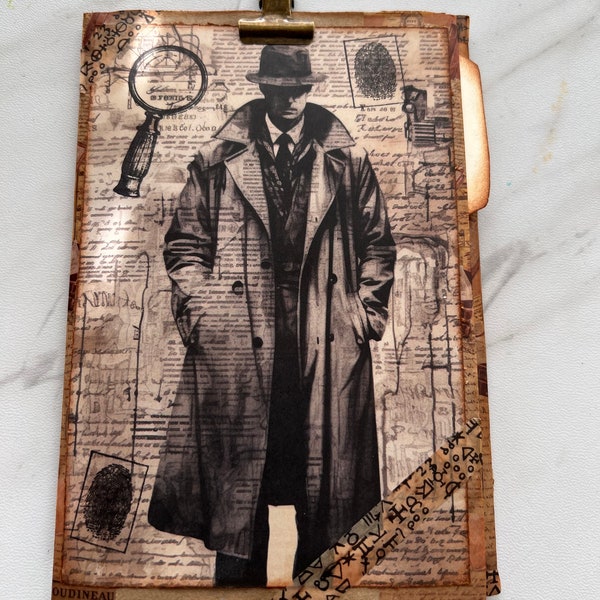 Vintage Detective Small Brown Paper Bag Journal Portfolio - Etsy