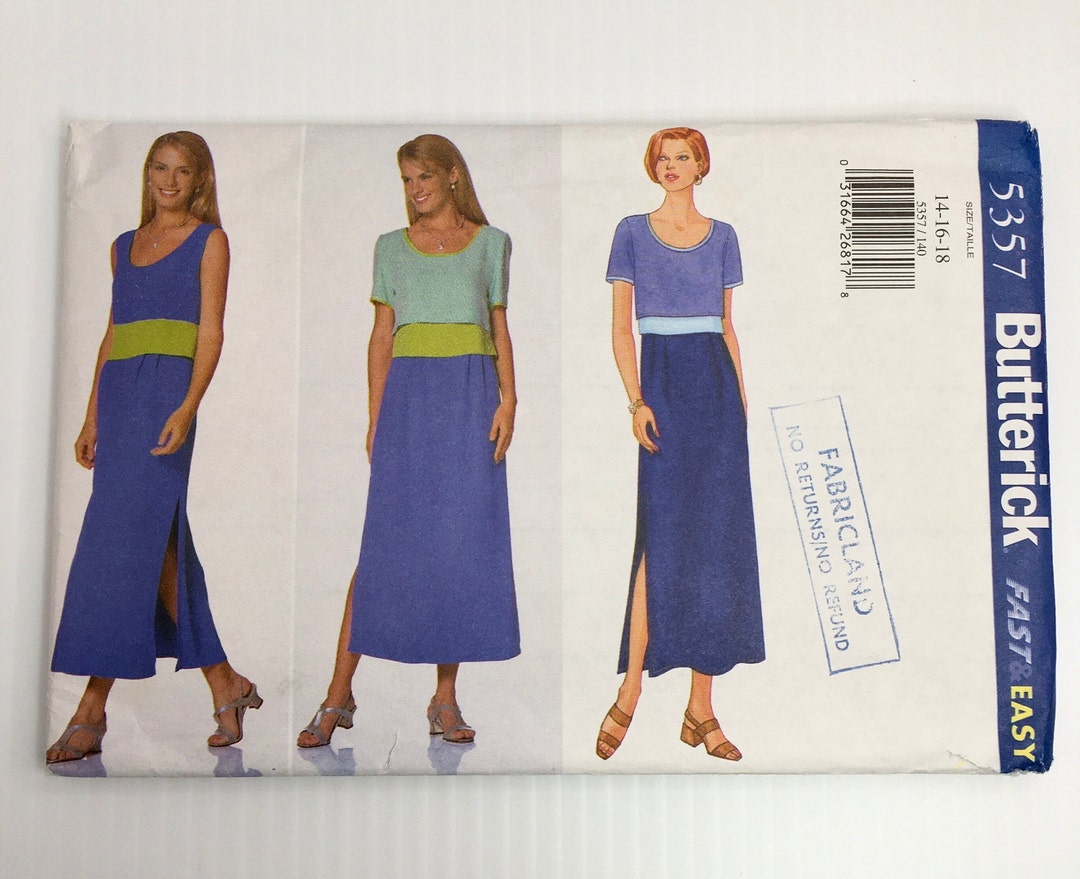 UNCUT Vintage 1990s Butterick Misses' Semi-fitted Pullover Dress and ...