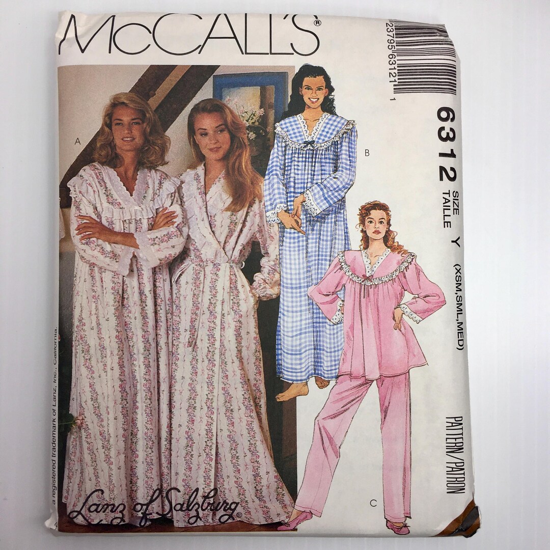 UNCUT Mccall's Robe and Nightgown by Lana of Salzburg Size XSL MED Sewing Pattern 6312 - Etsy