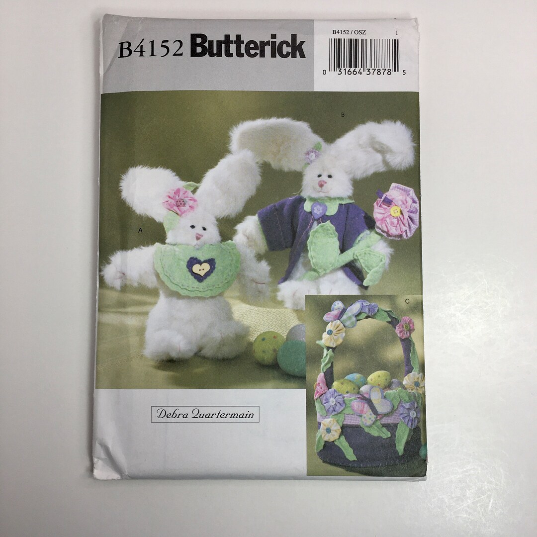 Butterick Bunnies 10 Tall and Basket UNCUT Sewing Pattern B4152 - Etsy
