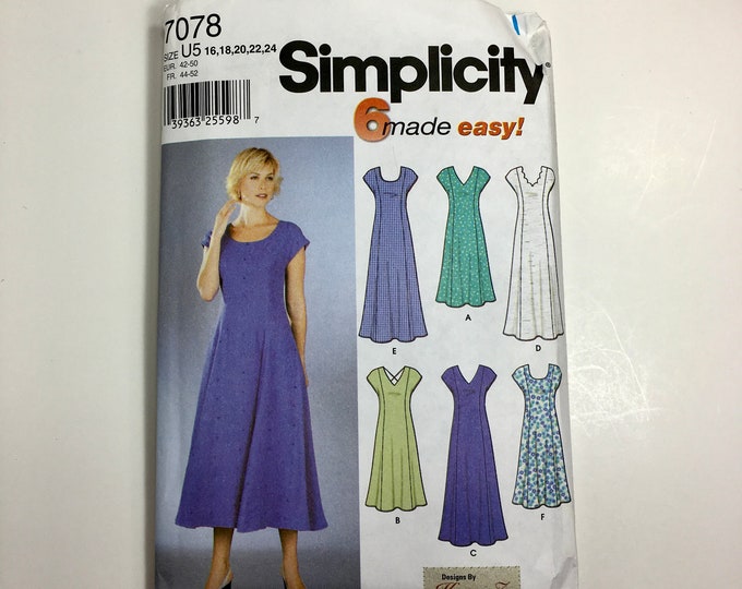 Vintage 2002 Simplicity Princess Line Dress in 6 Styles UNCUT Sewing ...