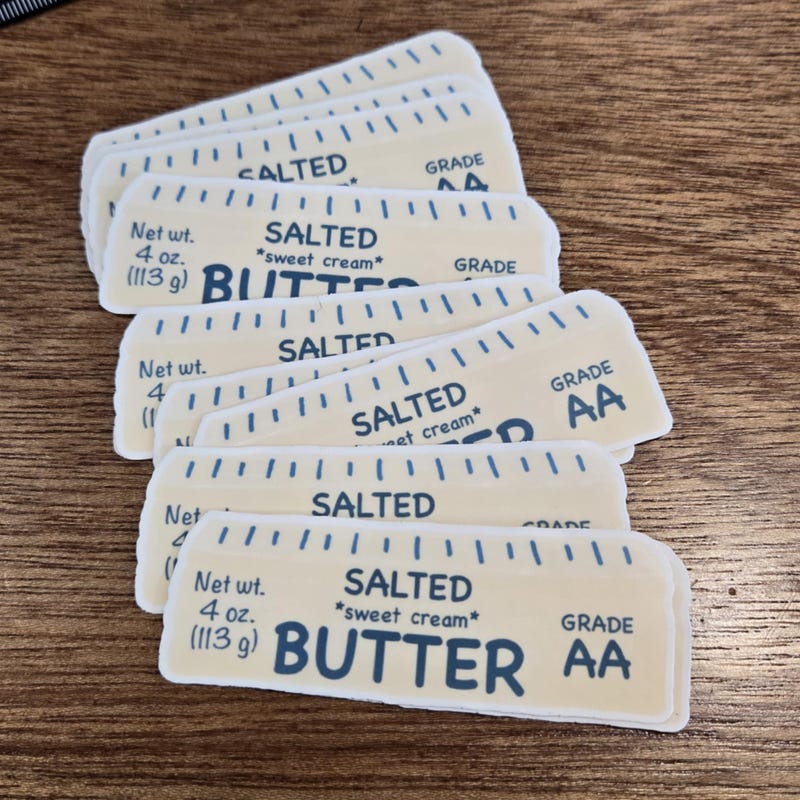 Stick on Butter Sticker - Etsy
