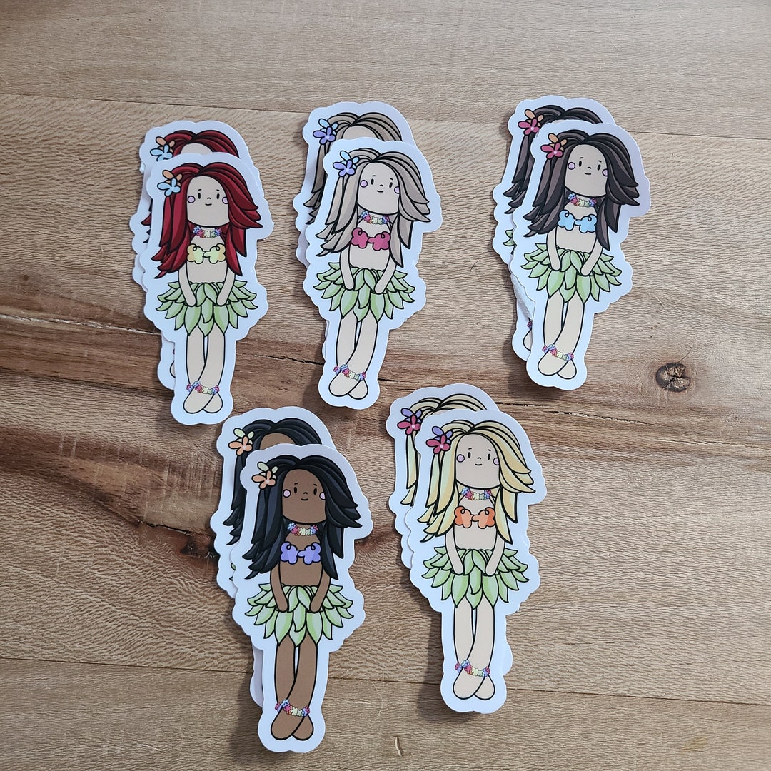 Hula Girl Sticker - Etsy