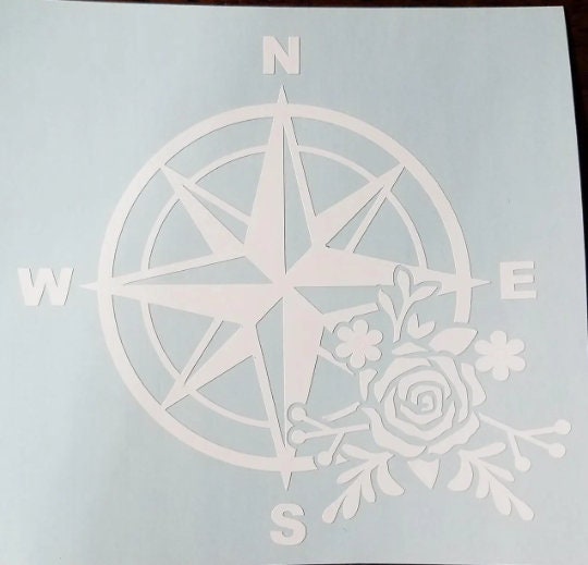 Compass Rose Vinyl Decal - Etsy