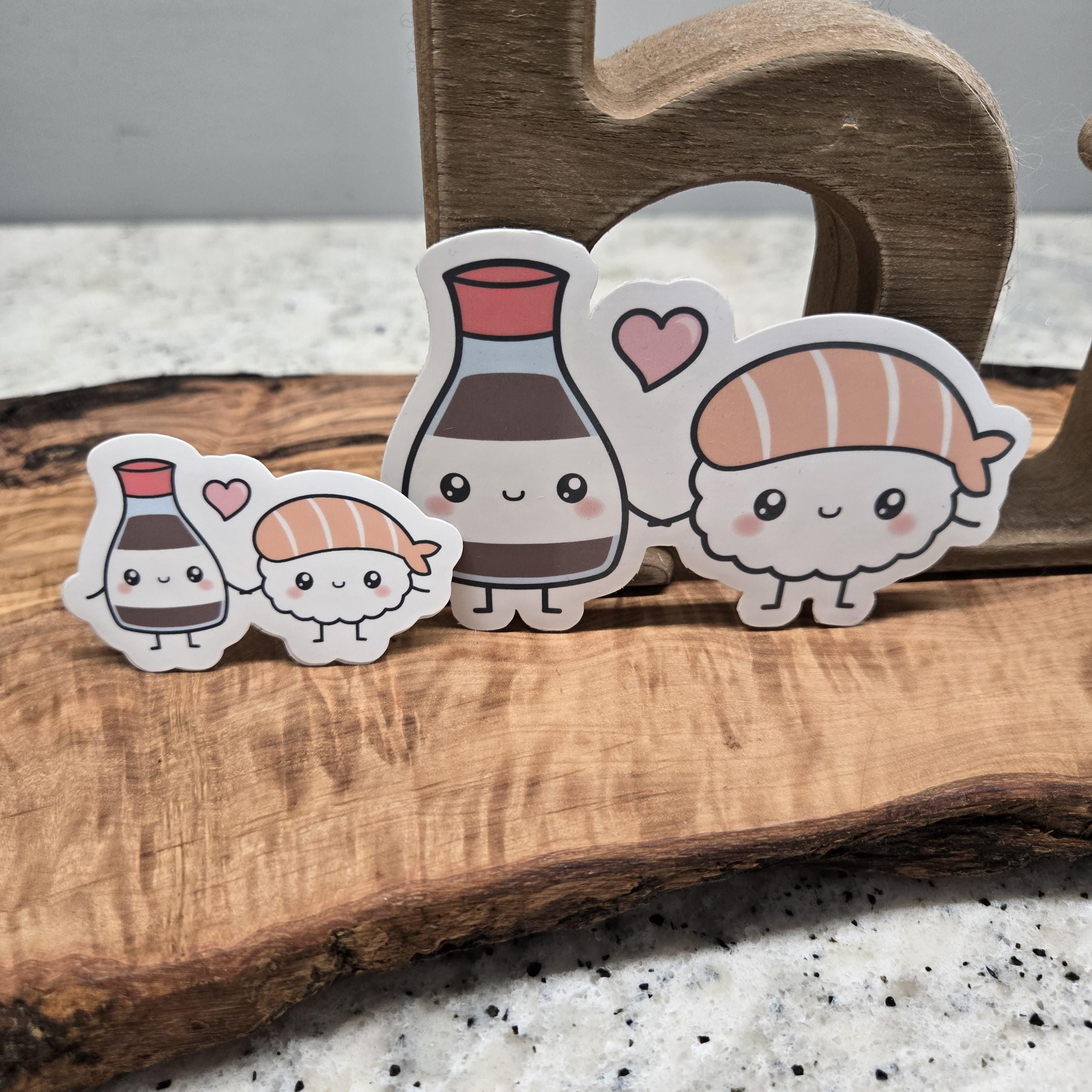 Sushi & Soy Sauce Stickers - 2 Sizes - Kawaii Stickers - Etsy