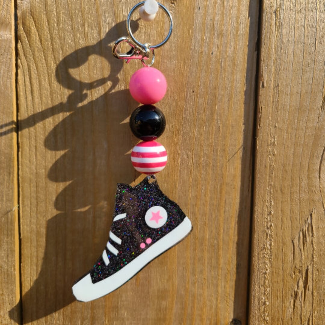 High Top Sneaker - Beaded - Keychain - Etsy